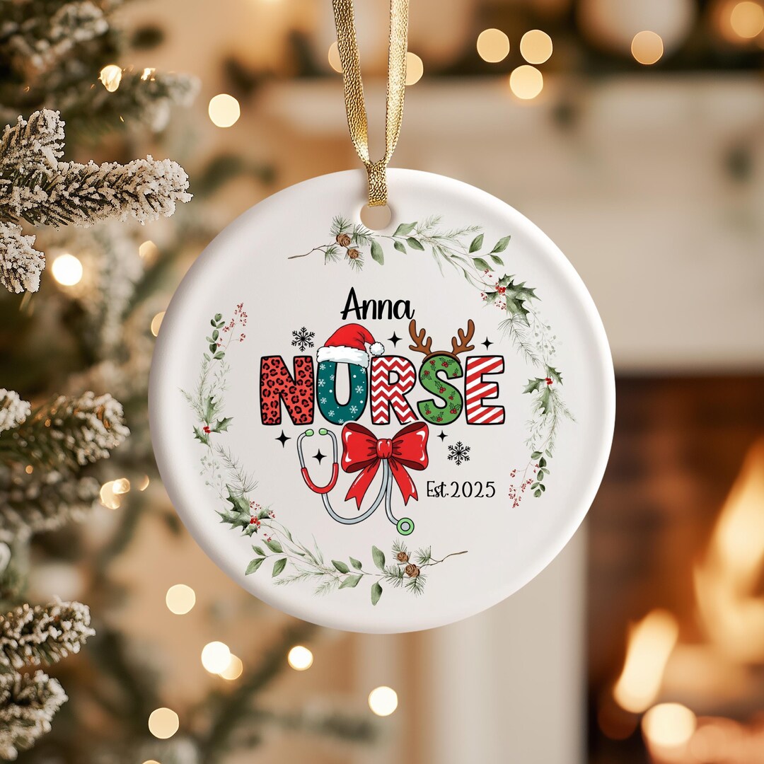 Personalized Nurse Christmas Tree Decoration, Custom Name Medical ...