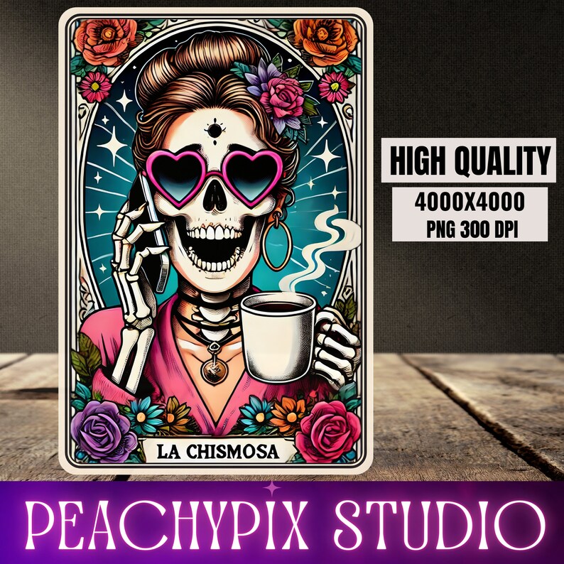 Tarot Card PNG, La Chismosa, Funny Mexican Chisme, Sublimation Design ...