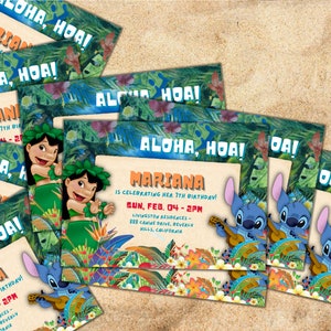 Lilo and Stitch Birthday Invitation Template Lilo & Stitch Birthday ...