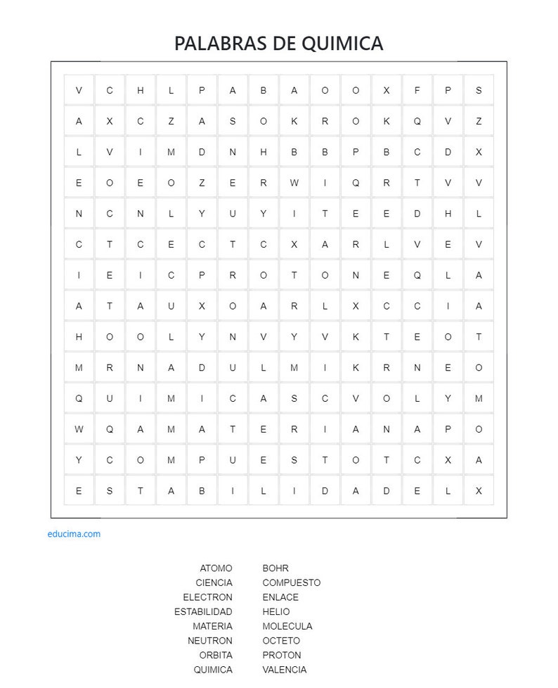 CHEMISTRY EXERCISES, Word Search, Crossword Puzzle, Christmas, Periodic ...