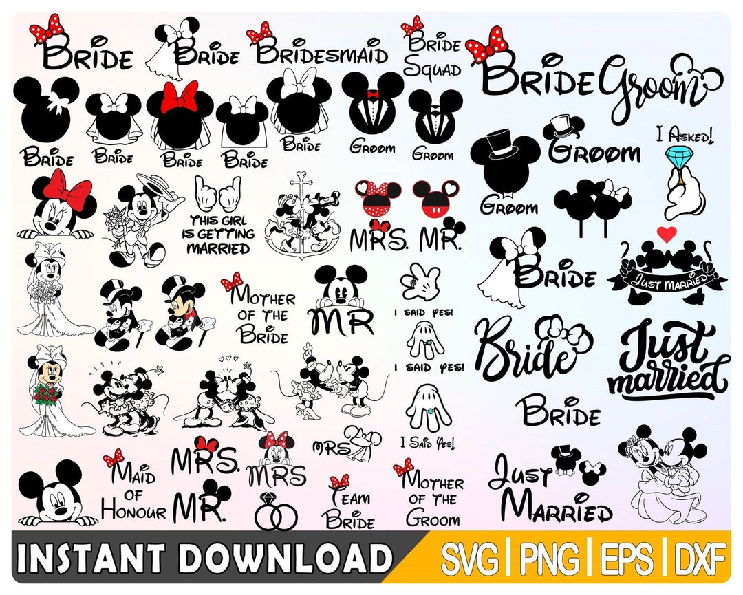 50 Minnie Bride Wedding Svg Bundle, Family Vacation 2024 Png Svg ...