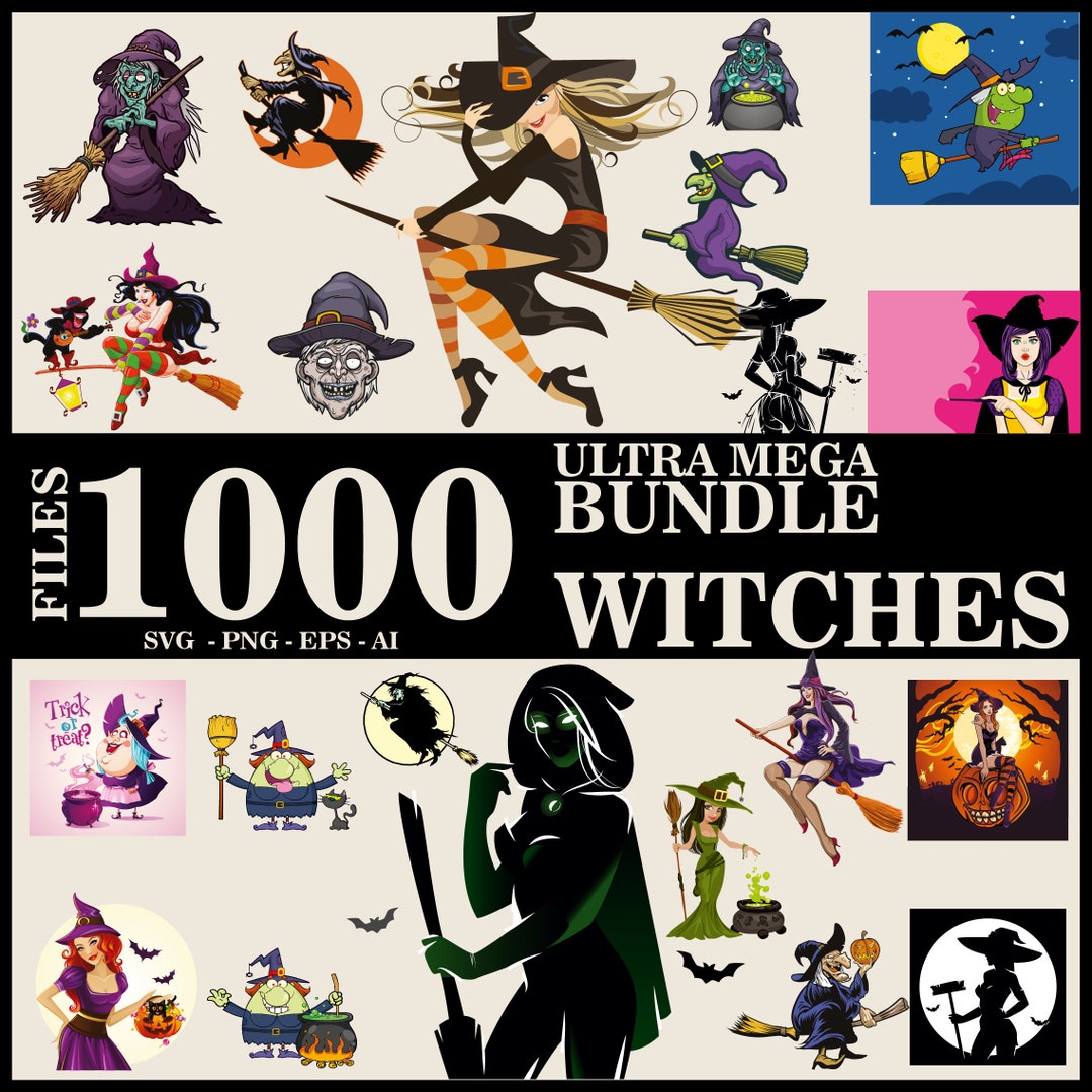 1000 Files Amazing Witches Bundle, Witch SVG Bundle, Witch Png Bundle ...