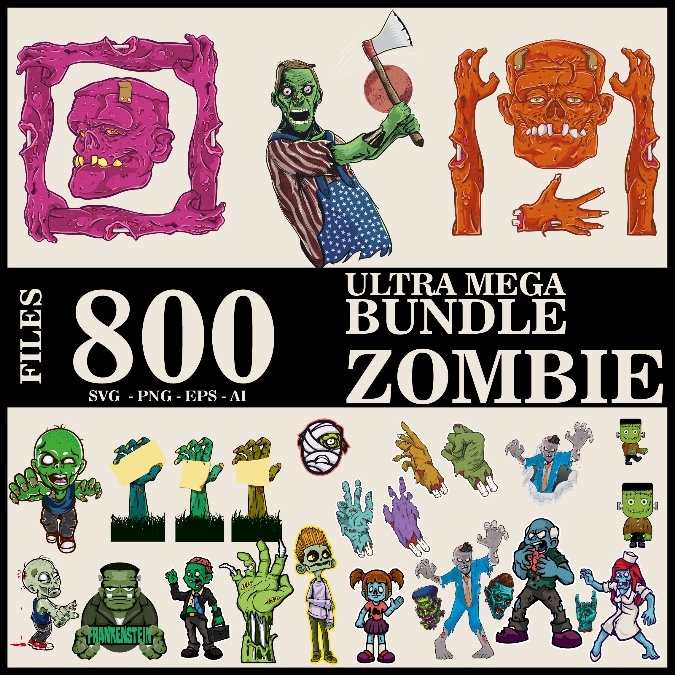 800 Files Zombie Svg Bundle, Zombies Svg, Zombie Theme Svg, Zombie Png ...