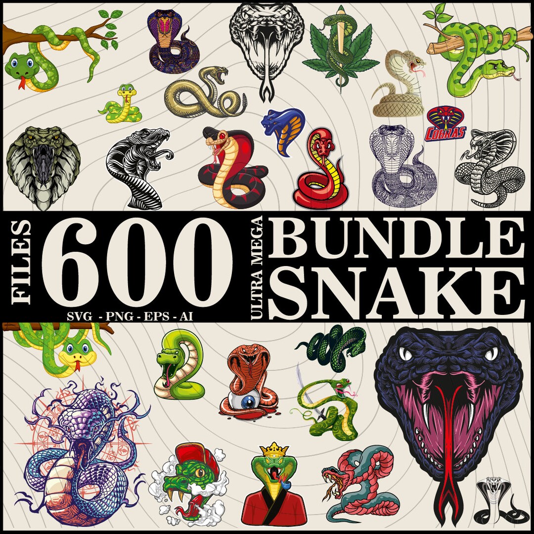 600 Files Amazing Snake Bundle, Snake SVG Bundle, Snake PNG Bundle ...