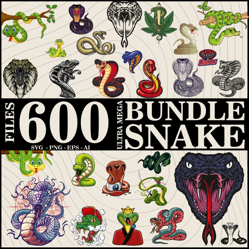 600 Files Amazing Snake Bundle, Snake SVG Bundle, Snake PNG Bundle ...
