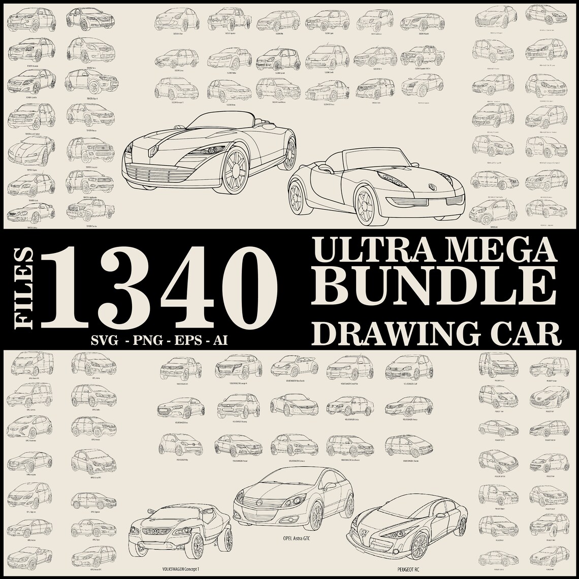1340 Files Car Svg Bundle, Vintage CAR Svg, Classic Car Svg, Race Car ...