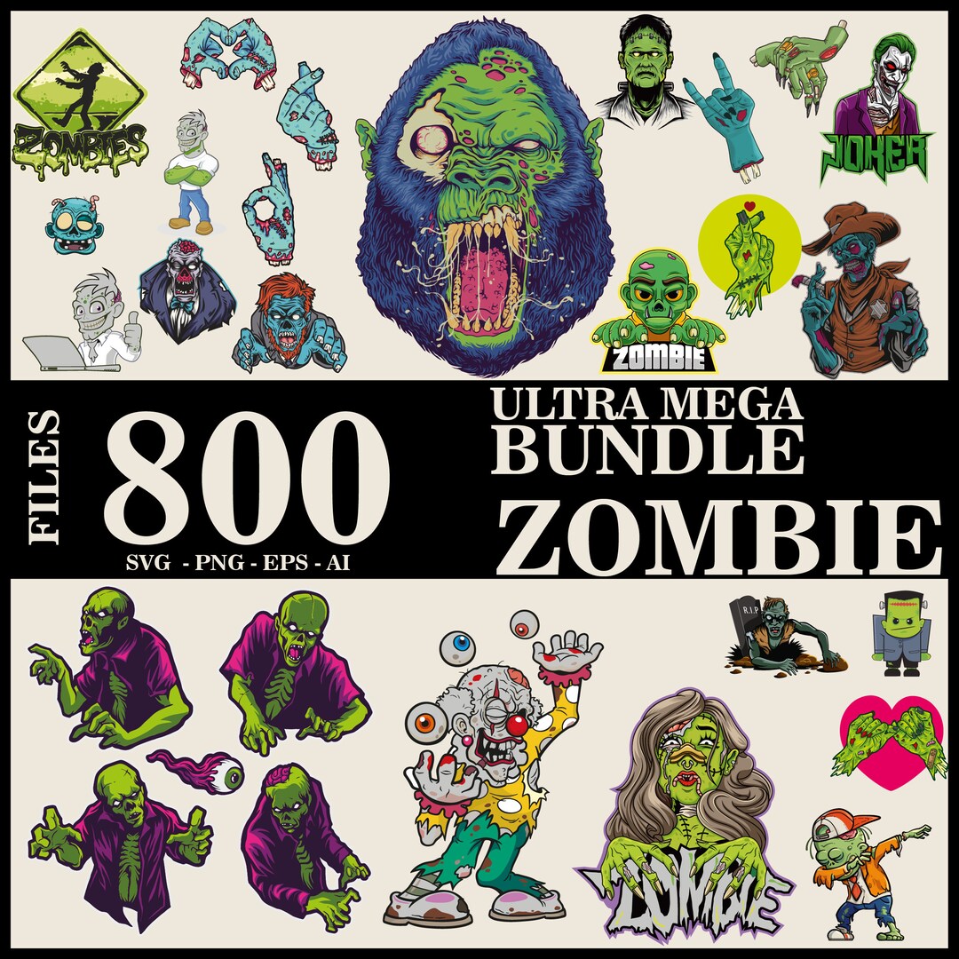 800 Files Zombie Svg Bundle, Zombies Svg, Zombie Theme Svg, Zombie Png ...
