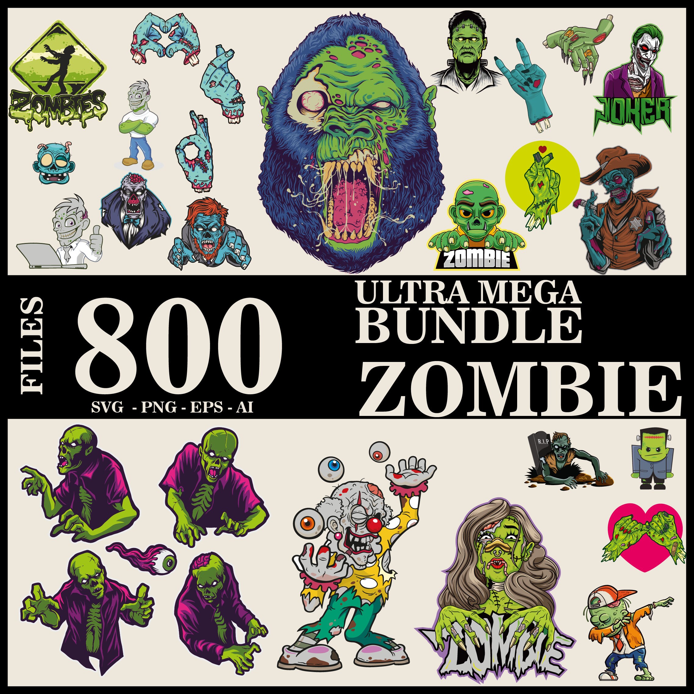 800 Files Zombie Svg Bundle, Zombies Svg, Zombie Theme Svg, Zombie Png ...