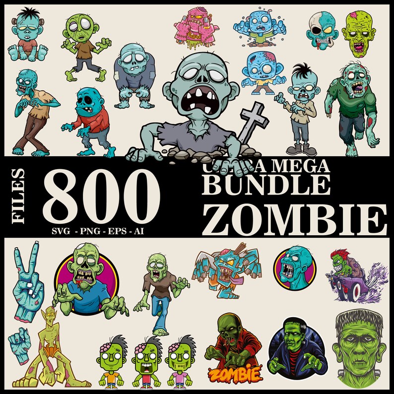 800 Files Zombie Svg Bundle, Zombies Svg, Zombie Theme Svg, Zombie Png ...