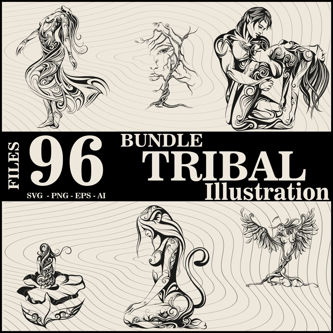 96 Files Amazing Tribal Set Svg, Tribal Women, Tribal Animal Svg ...