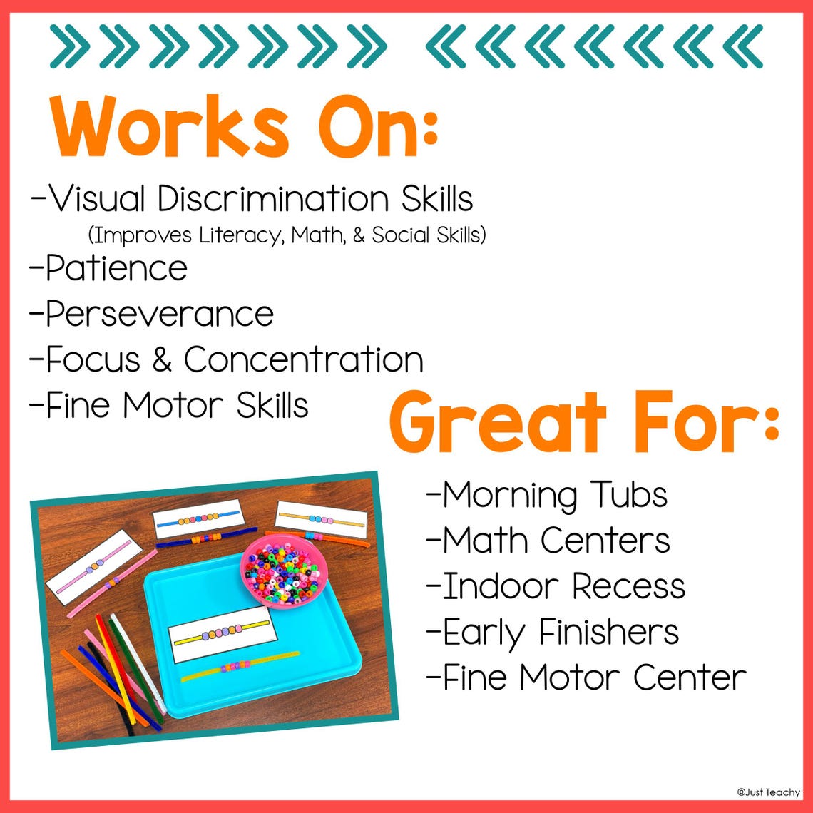 Visual Discrimination Beads on Pipe Cleaners Fine Motor Activity - Etsy