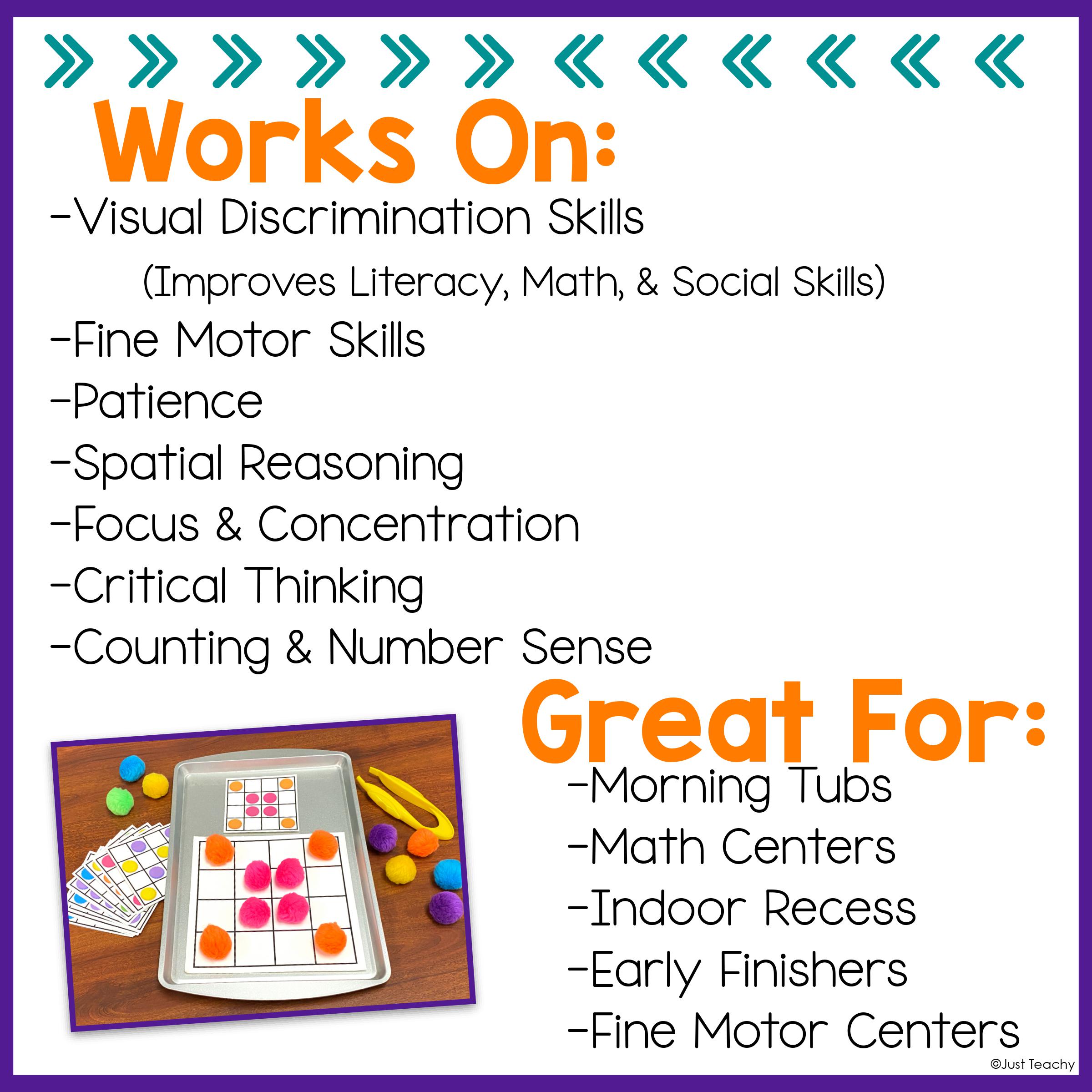 Visual Discrimination Poms on Grids Fine Motor Activity - Etsy