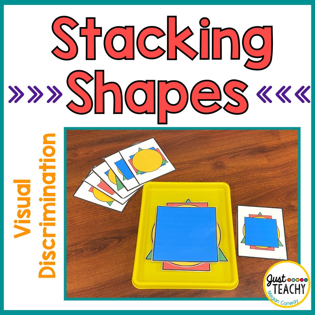 Visual Discrimination Stacking Shapes Spatial Awareness Activity - Etsy