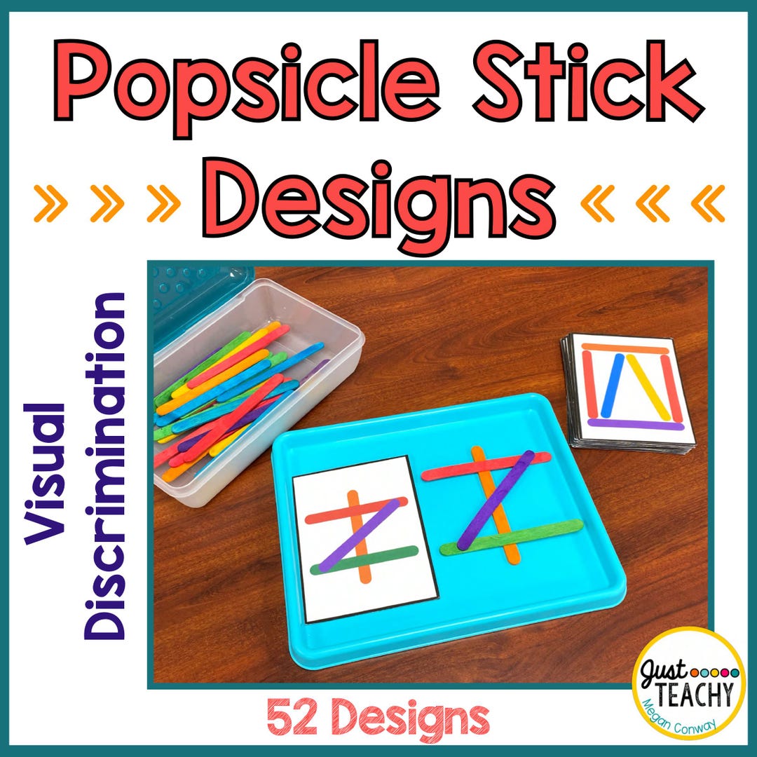 Visual Discrimination Popsicle Stick Designs Spatial Reasoning Activity ...