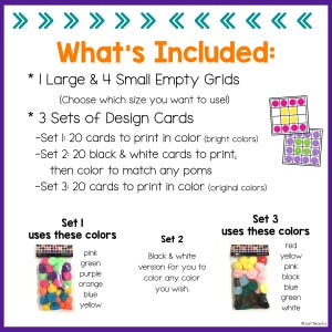 Visual Discrimination Poms on Grids Fine Motor Activity - Etsy