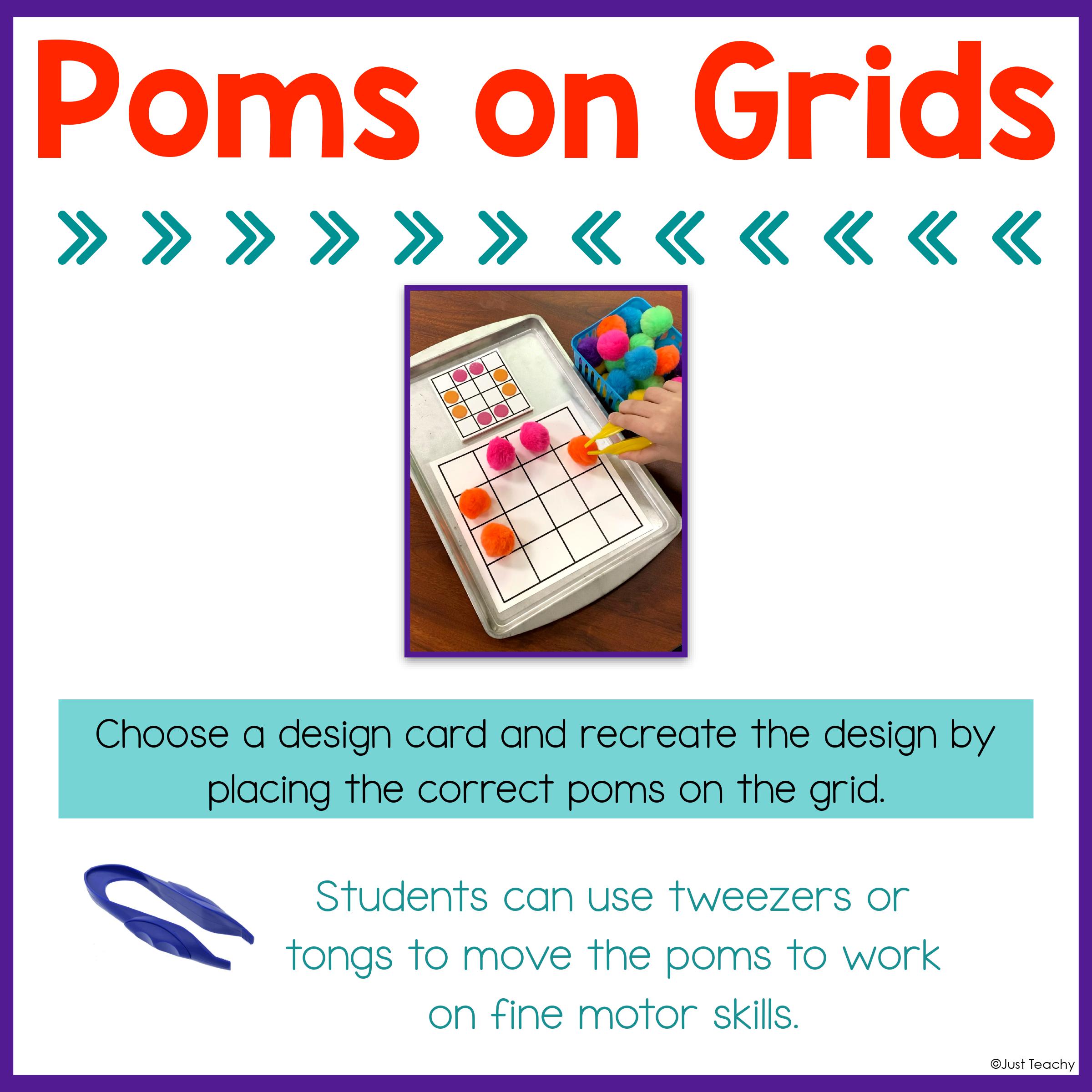 Visual Discrimination Poms on Grids Fine Motor Activity - Etsy