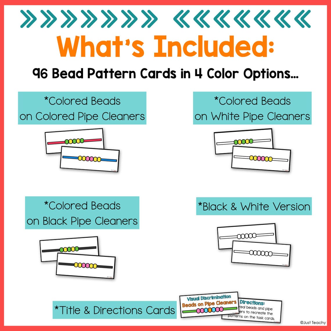 Visual Discrimination Beads on Pipe Cleaners Fine Motor Activity - Etsy