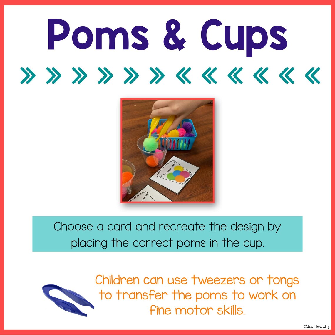 Visual Discrimination Poms & Cups Fine Motor Activity - Etsy