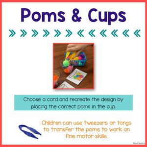 Visual Discrimination Poms & Cups Fine Motor Activity - Etsy