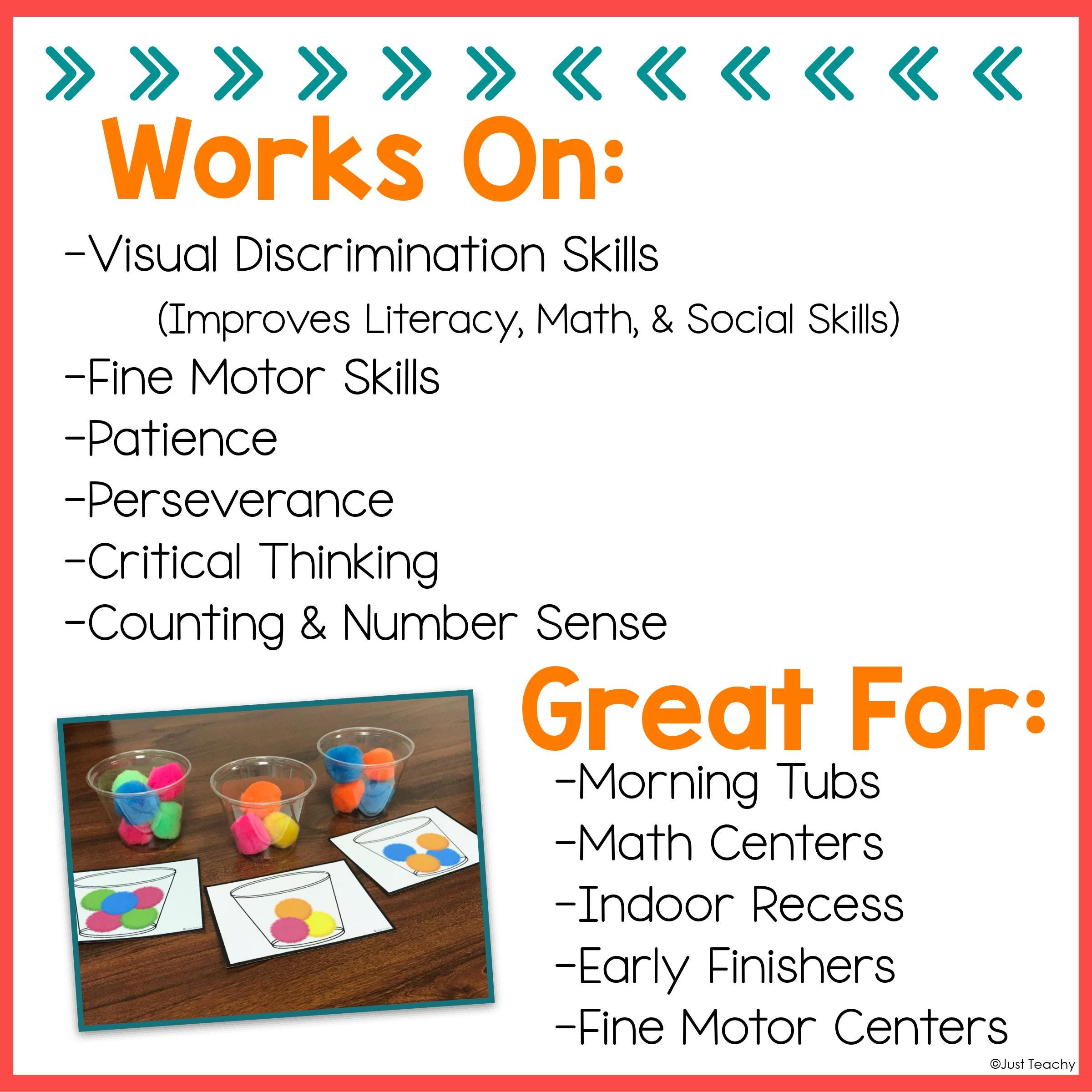 Visual Discrimination Poms & Cups Fine Motor Activity - Etsy