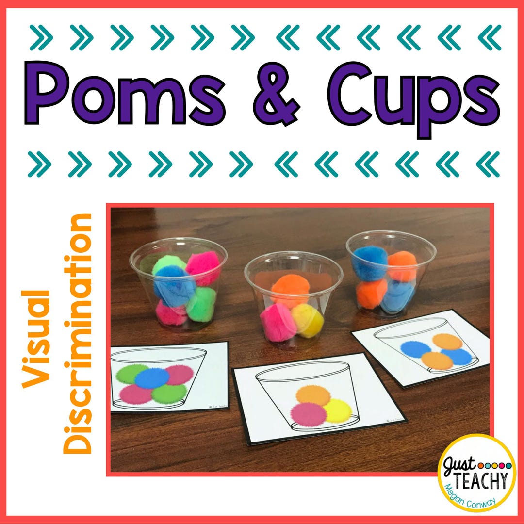 Visual Discrimination Poms & Cups Fine Motor Activity - Etsy