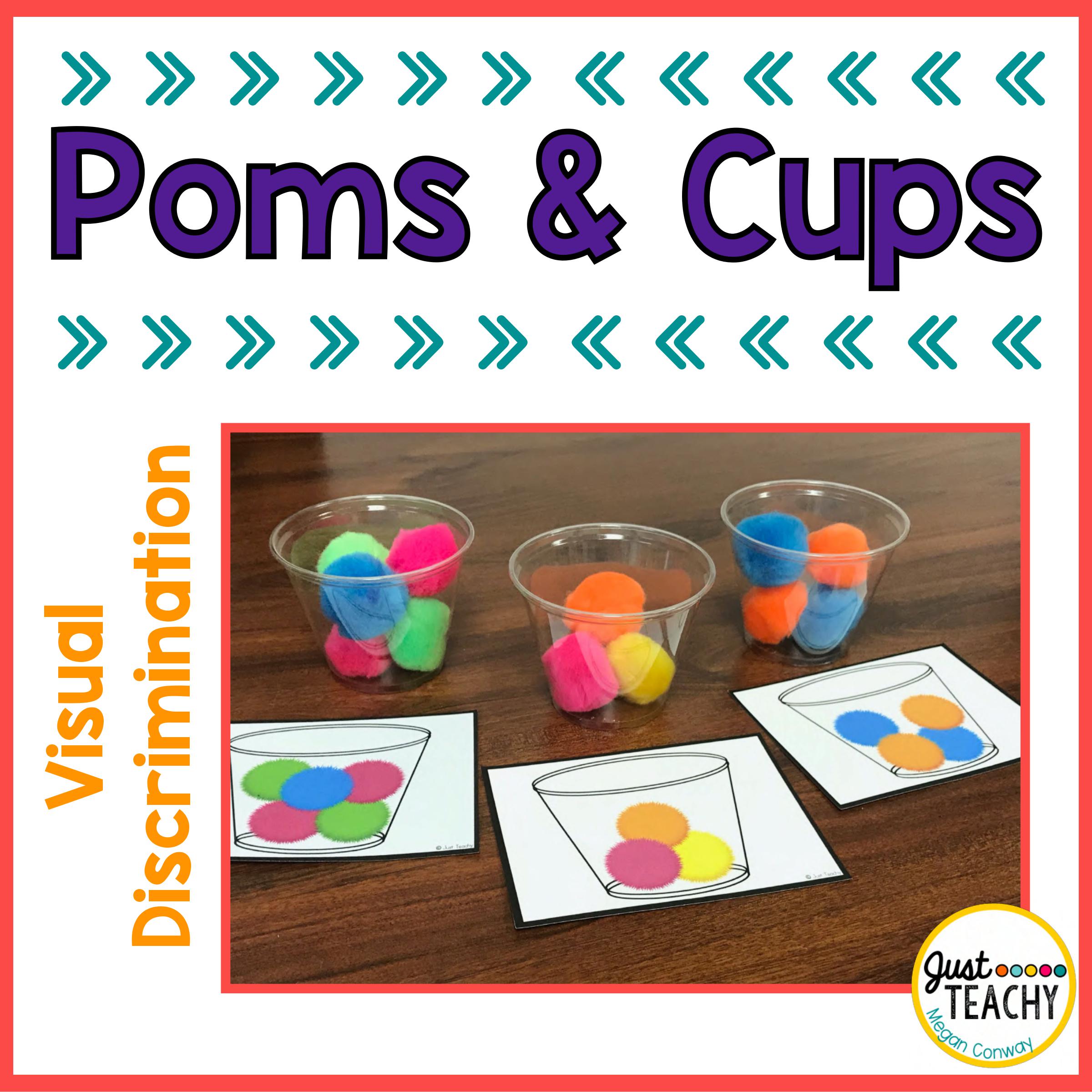 Visual Discrimination Poms & Cups Fine Motor Activity - Etsy