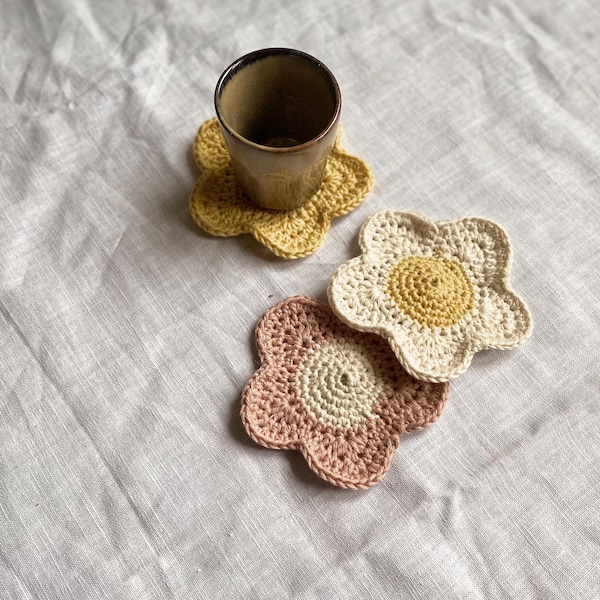 Ornaments Crochet Flower Coaster - Etsy