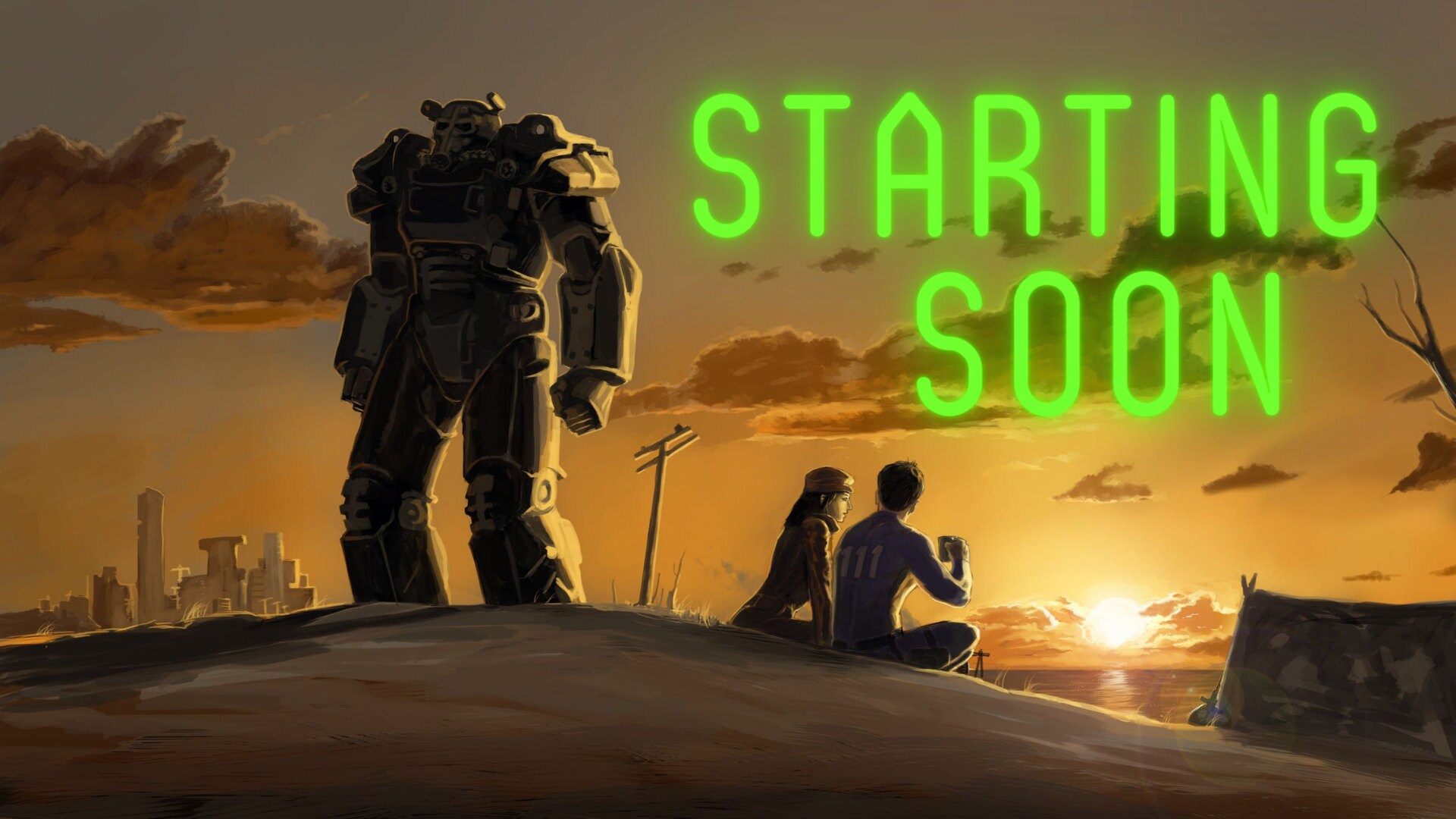 4 Animated Twitch Scenes | Fallout, Pipboy, Neon, Sunset | Twitch ...