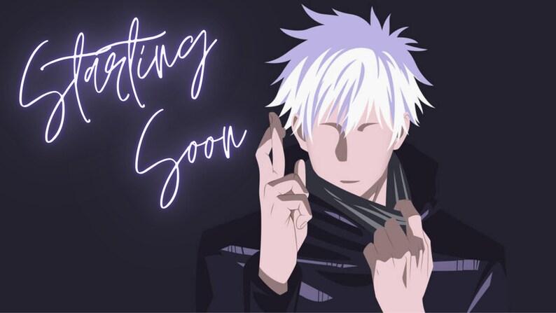 4 Animated Gojo Satoru Twitch Scenes Anime, Minimalistic, Purple, Neon ...