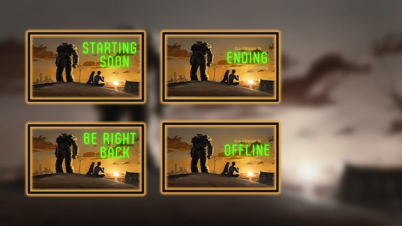 4 Animated Twitch Scenes | Fallout, Pipboy, Neon, Sunset | Twitch ...