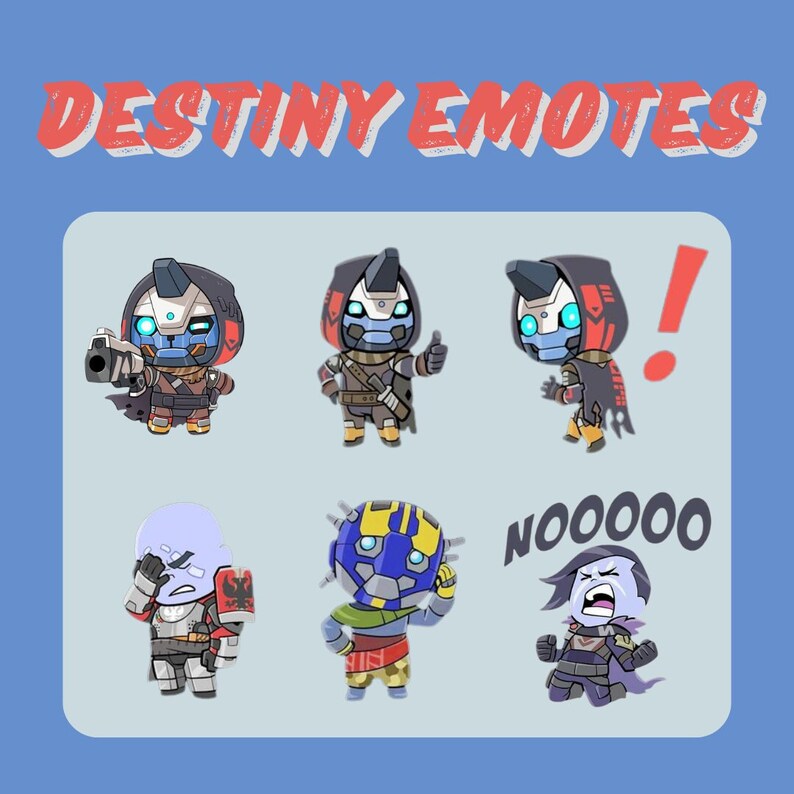 6 Twitch Emotes Twitch, Youtube, Kick Destiny 2, Cayde-6, Banshee-44 - Etsy