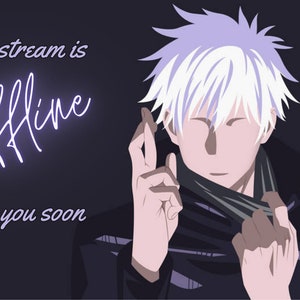 4 Animated Gojo Satoru Twitch Scenes Anime, Minimalistic, Purple, Neon ...