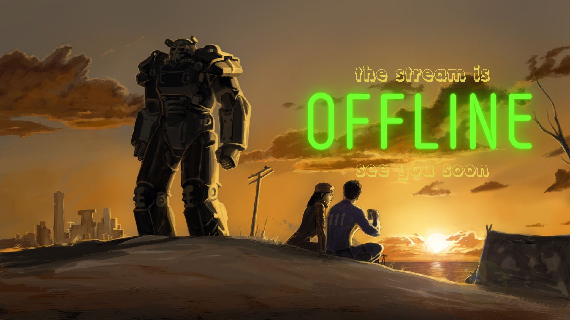4 Animated Twitch Scenes | Fallout, Pipboy, Neon, Sunset | Twitch ...