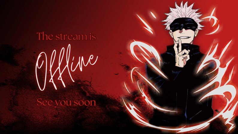 4 Animated Twitch Scenes Gojo, JJK, Red Twitch, Youtube, Kick Starting ...