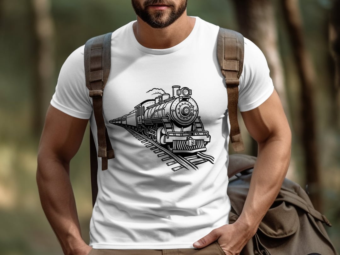 Vintage Steam Locomotive Train T-shirt, Unisex Railroad Enthusiast Tee ...