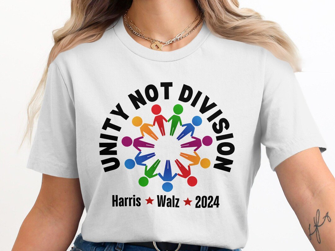 Unity Not Division T-shirt, Rainbow Unity Graphic Tee, Harris Walz 2024 ...