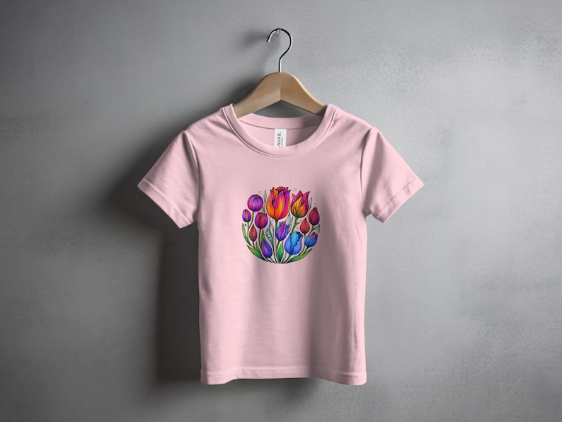 Colorful Tulip Graphic T-shirt, Sweatshirt, Tank Top: Spring Flower Tee ...