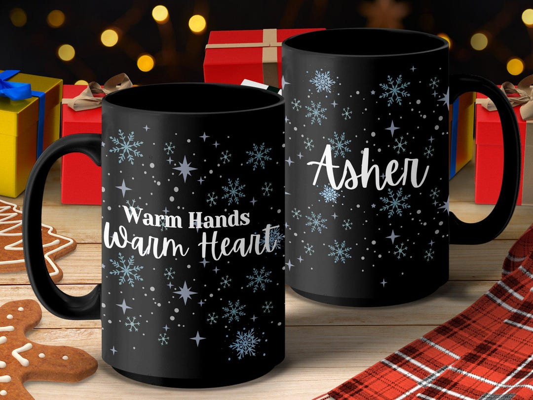 Personalized Snowflake Mug Warm Hands Warm Heart Custom Christmas Gift ...