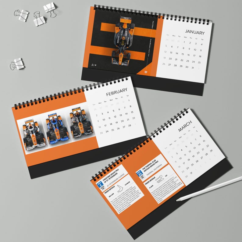Mclaren Indycar 2025 Desk Calendar - Racing Fan Gift, Formula 1 ...