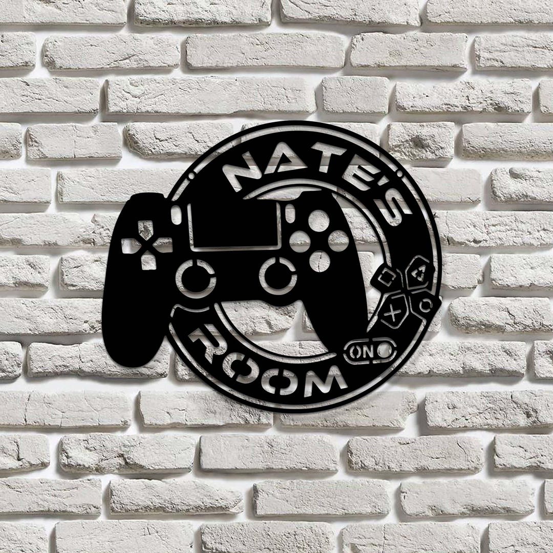 Custom Metal Gaming Sign With Led Light, Game Room Decor, Gamer Name ...