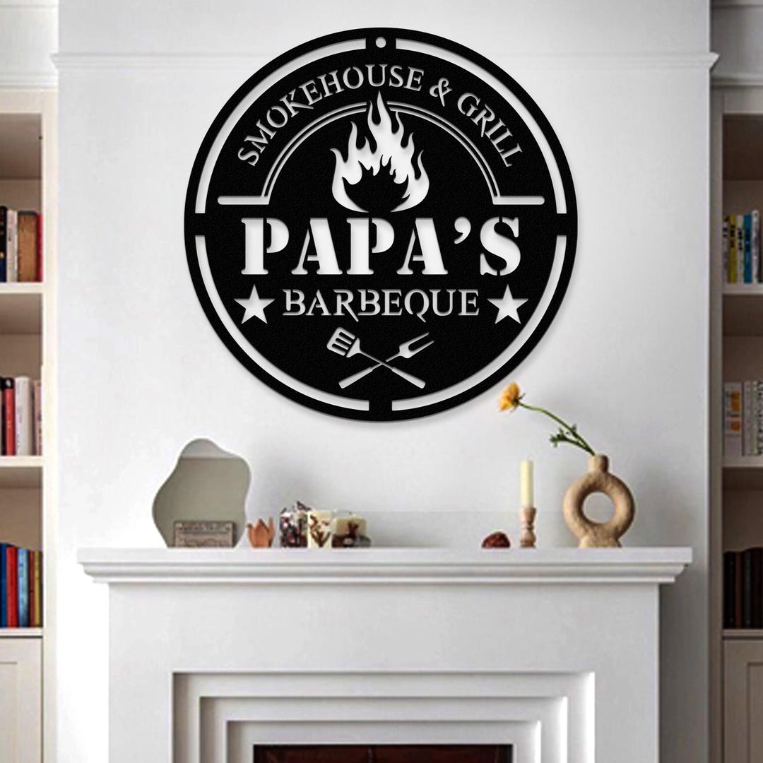 Personalized Barbecue Metal Wall Art, Custom BBQ Grill Sign, Barbecue ...