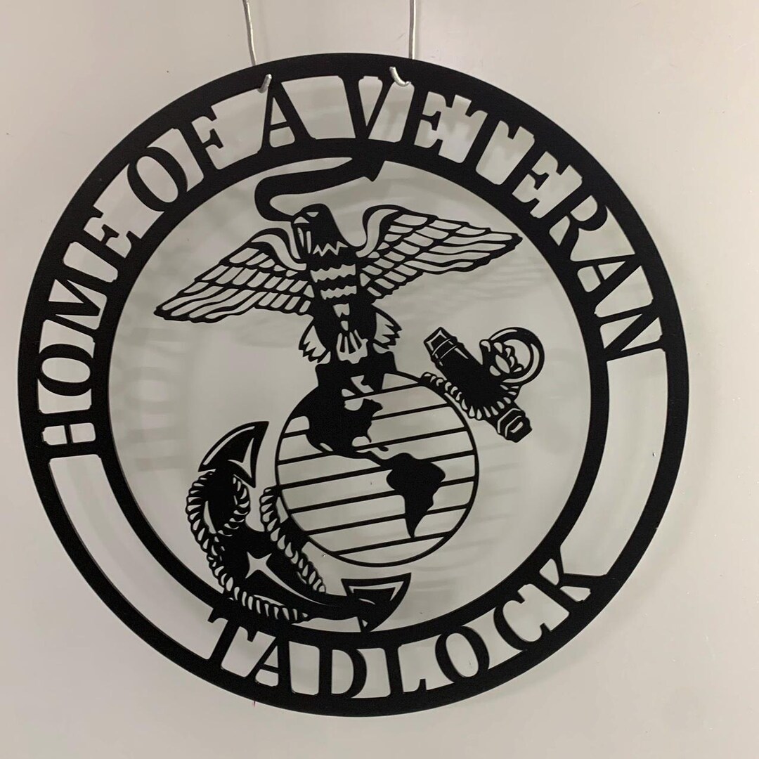 Custom US Marine Corps Metal Sign, US Veteran Anchor Name Sign, Anchor ...