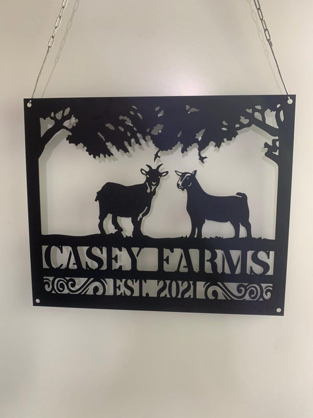 Custom Goat Metal Farm Sign, Goat Ranch Farm Metal Wall Art ...