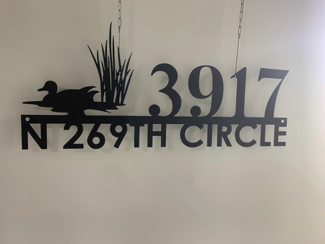 Custom Mallard Duck Address Metal Sign, Personalized Duck House Numbers ...