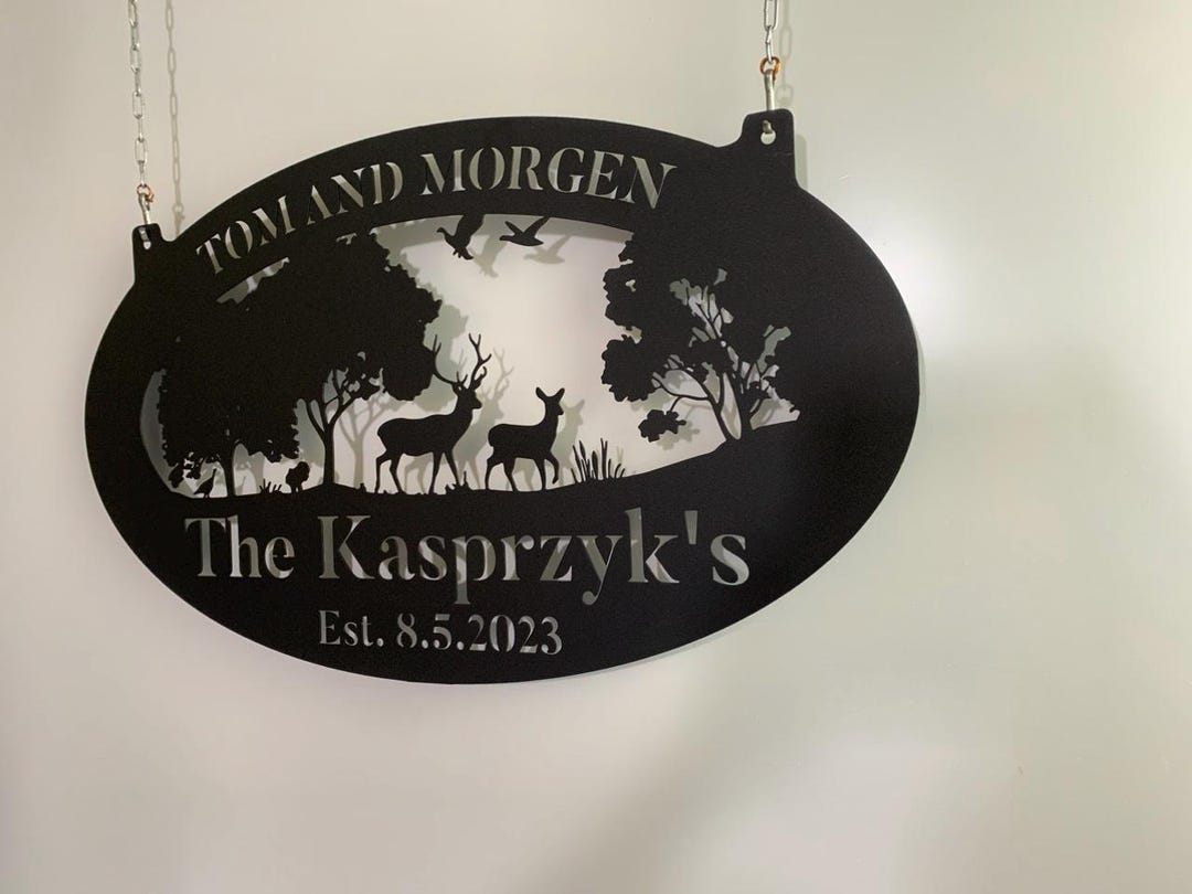Custom Metal Wildlife Sign With Deer Turkey Sign, Wildlife Metal Sign ...
