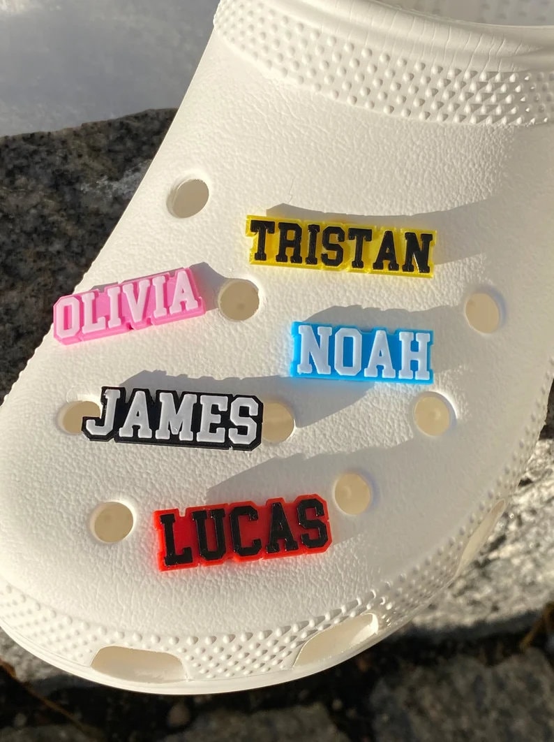 Custom Name and Text Shoe Charm - Etsy