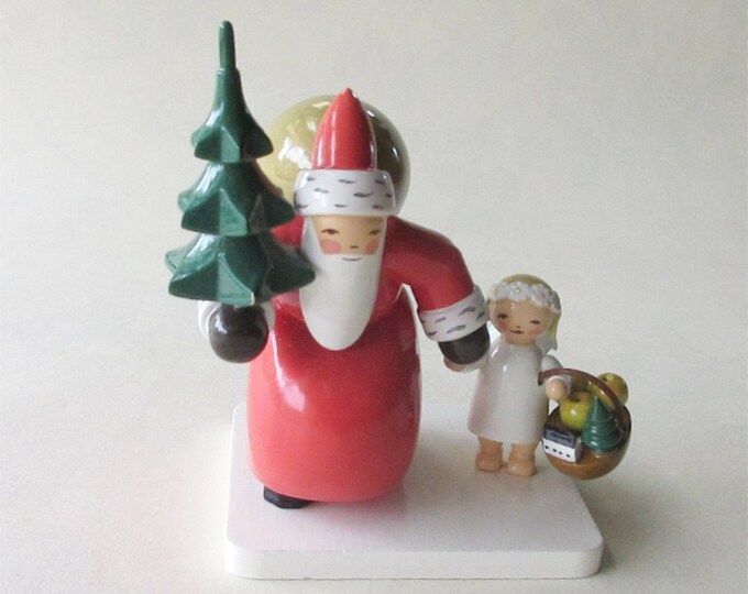 Vintage Erzgebirge East Germany Wendt and Kühn Wooden Santa and Angel ...