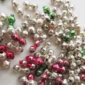 140 Vintage Japan Glass Beads Christmas Garland Faceted Double Bump ...