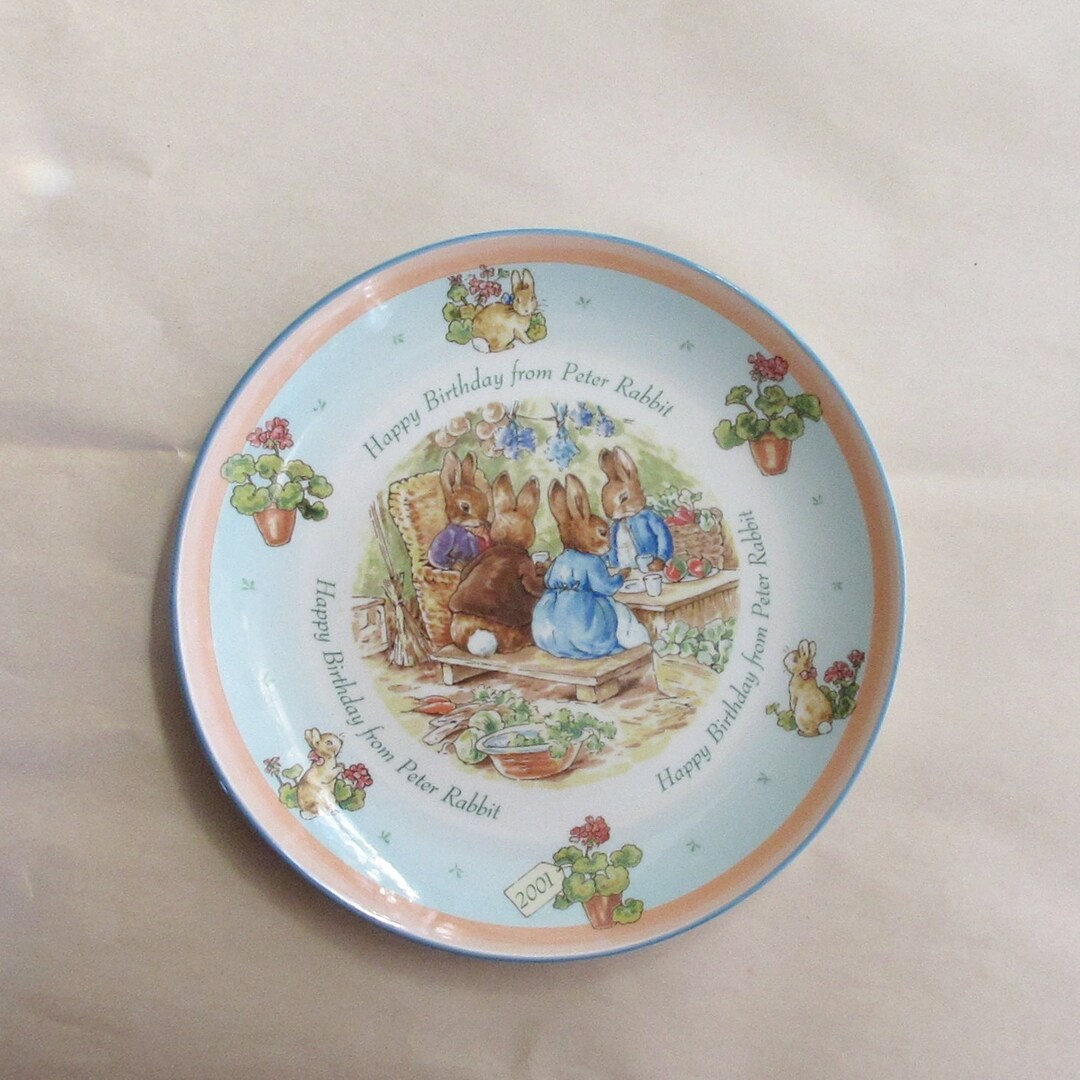 2001 Vintage Peter Rabbit Wedgwood Birthday Plate Beatrix Potter ...