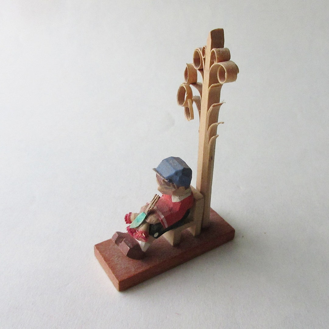 Vintage East Germany Emil Helbig Child Under Tree Hand Carved Wooden ...